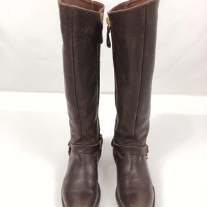 Vintage Leather Calf Boots in Dark Brown | Bootstrap Harness With ...