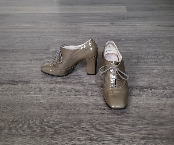 Vintage Sage Green Lace up Patent Leather Shoes Size 38 EU - Etsy