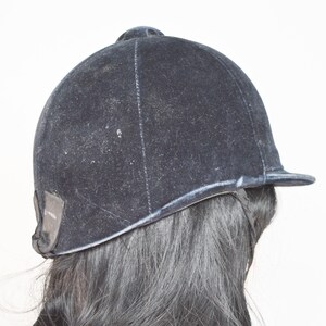 Vintage Velvet Riding Hat in Dark Blue Equestrian Head Guard Adult ...
