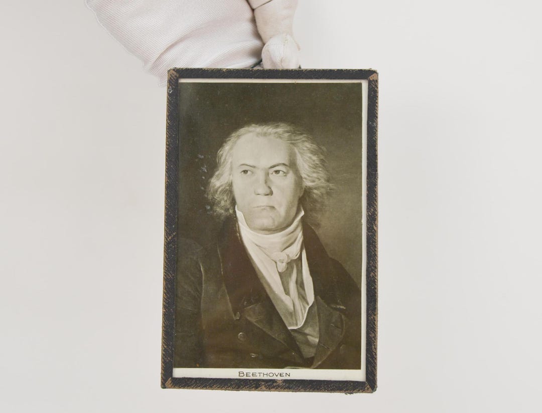 Antique Glass Framed Beethoven Print: Ferdinand Waldmüller Painting ...
