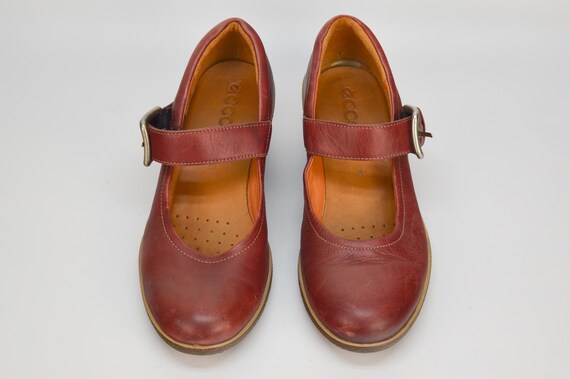 Vintage Leather Mary Janes in Burgundy Red for Women … - Gem
