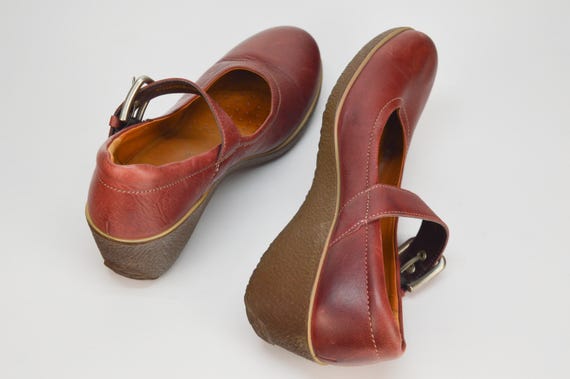 Vintage Leather Mary Janes in Burgundy Red for Women … - Gem