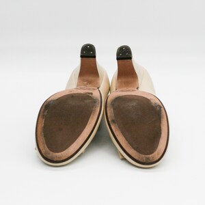 Handcrafted All Leather Pumps in off White / Decorated Toe Caps / High ...