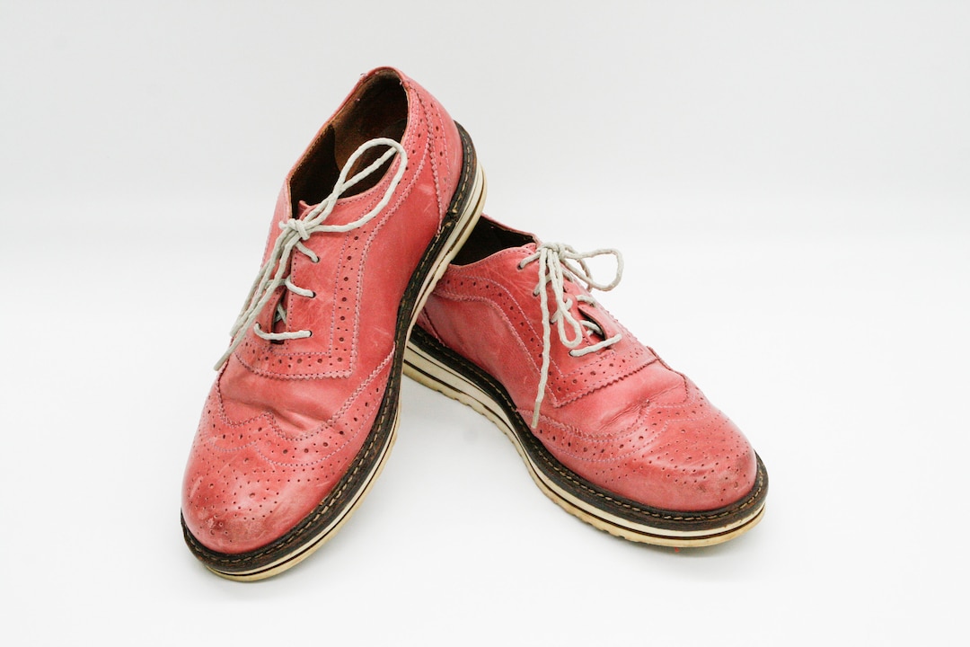 Leather Wingtip Brogue Oxford Shoes - Old Pink - EU 36 - Etsy