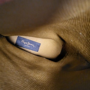 Beige Suede Leather Women Pepe Jeans Western Cowboy Calf Boots / Size ...