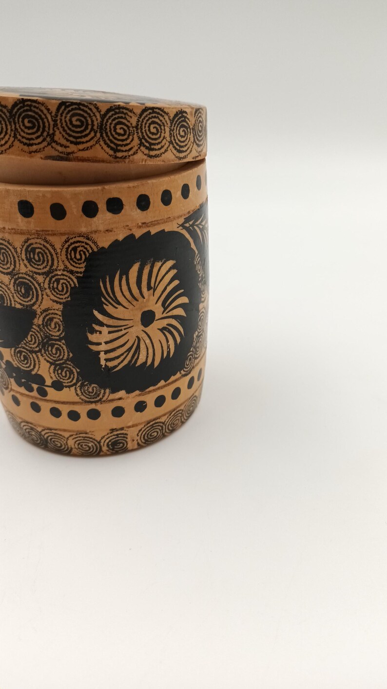 Vintage Wooden Coin Bank: 1970s Floral Lidded Money Box - Etsy
