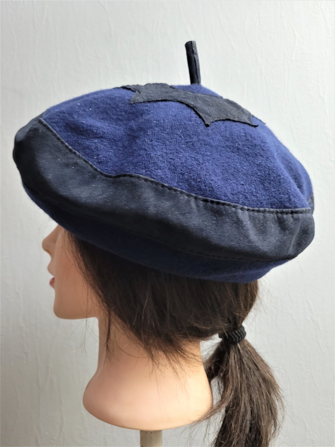 Vintage Blue Wool Women Hat Beret Head Dress Barret Finnish Winter Cap ...