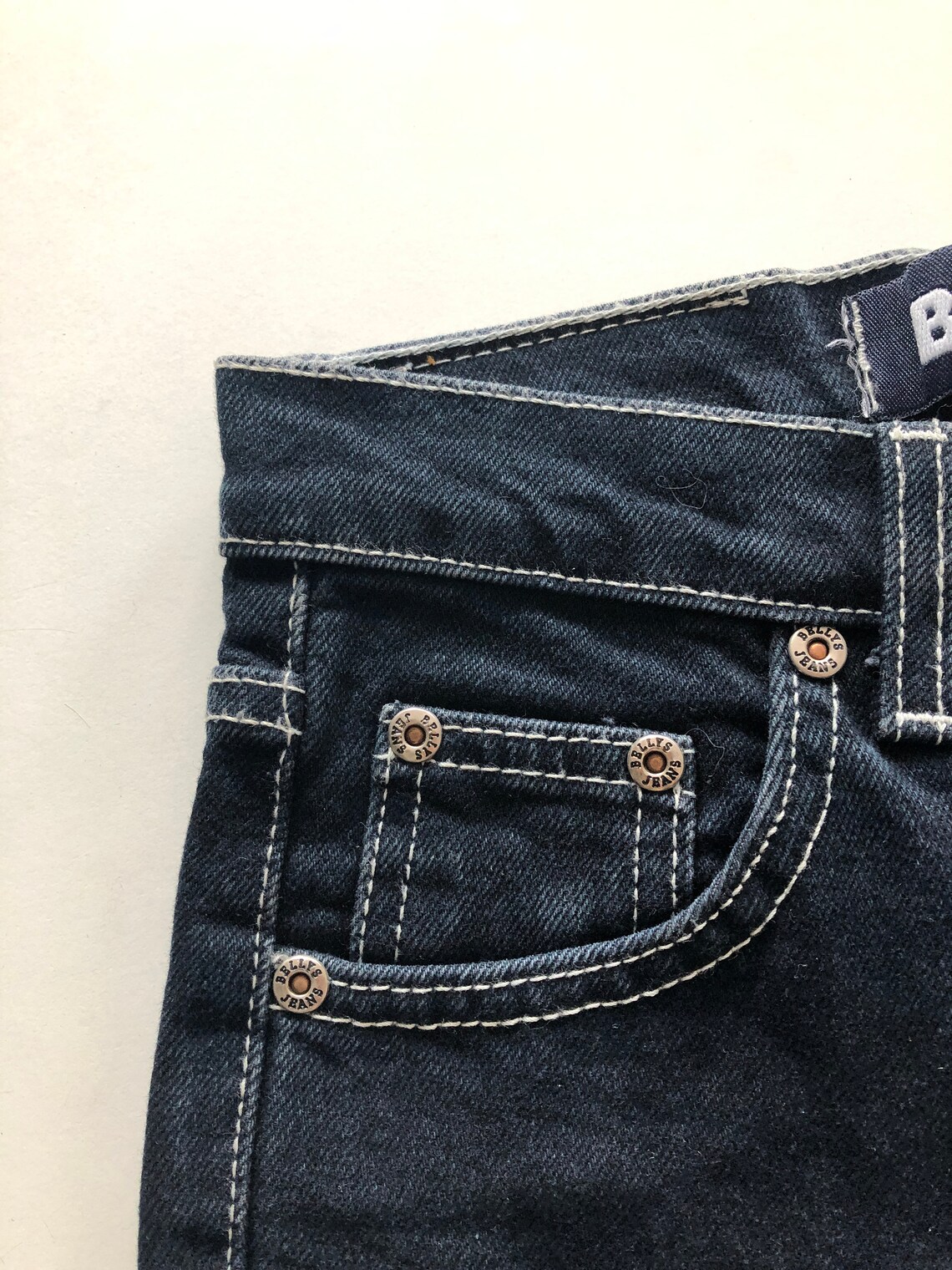 Vintage Dark Blue Bell Bottoms Jeans High Waisted Unused Denim | Etsy