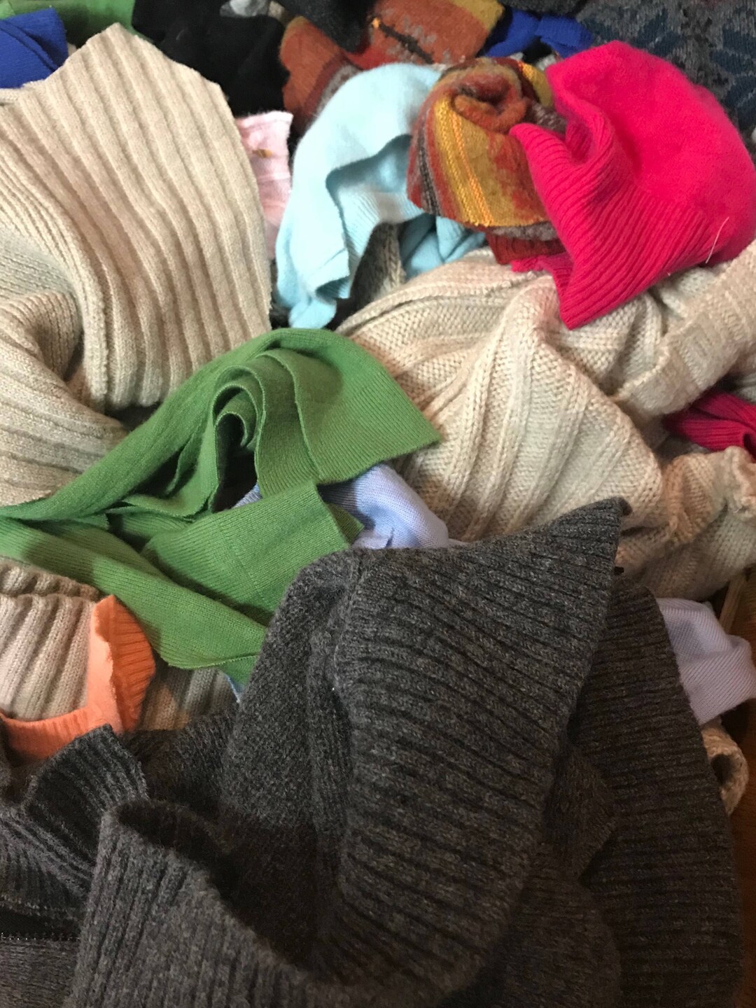 Destash - Random Wool Scraps -approx. 1 POUND - Priority Mail Flat Rate ...