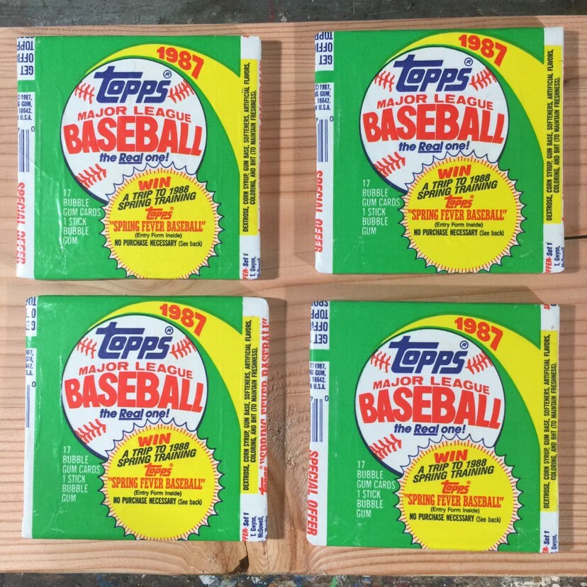 Vintage Drink Coasters 1987 Topps Baseball Cards Wax Box Wrapper ...