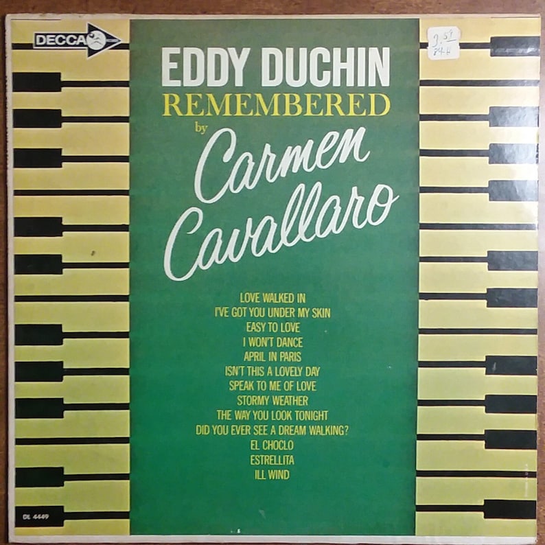 Carmen Cavallaro - Eddy Duchin Remembered DL-4449 Vinyl Record LP 1964 ...