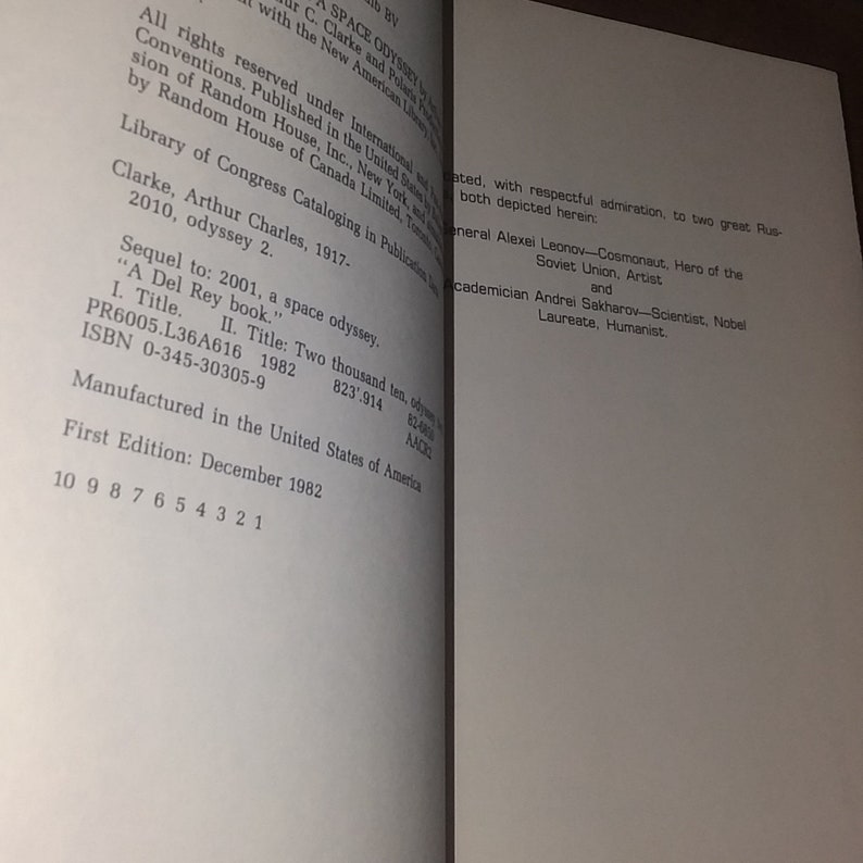 1982 Arthur C. Clarke 2010: Odyssey Two - Etsy