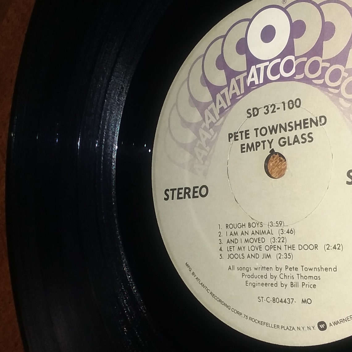 Pete Townshend - Empty Glass Vinyl Record LP SD-32-100 1980 - Etsy