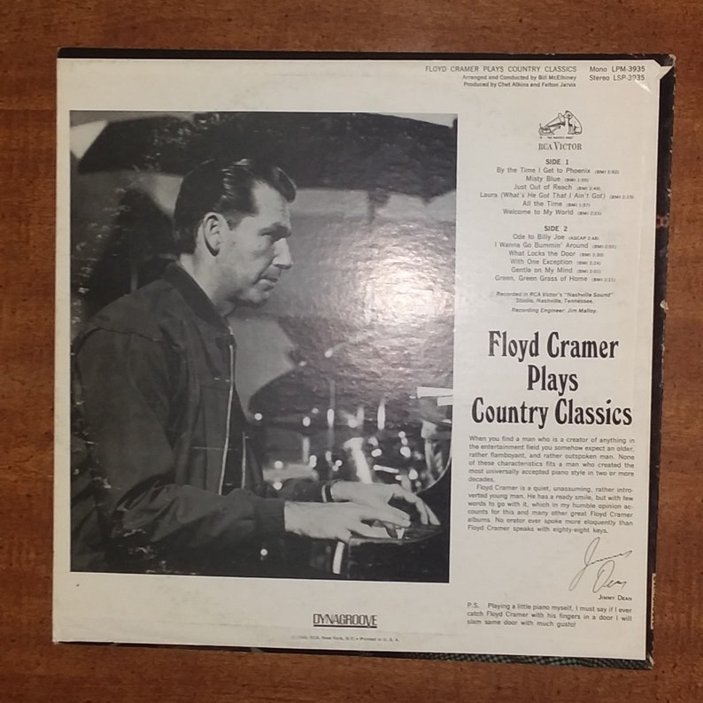 Floyd Cramer Floyd Cramer Plays Country Classics LSP-3935 | Etsy