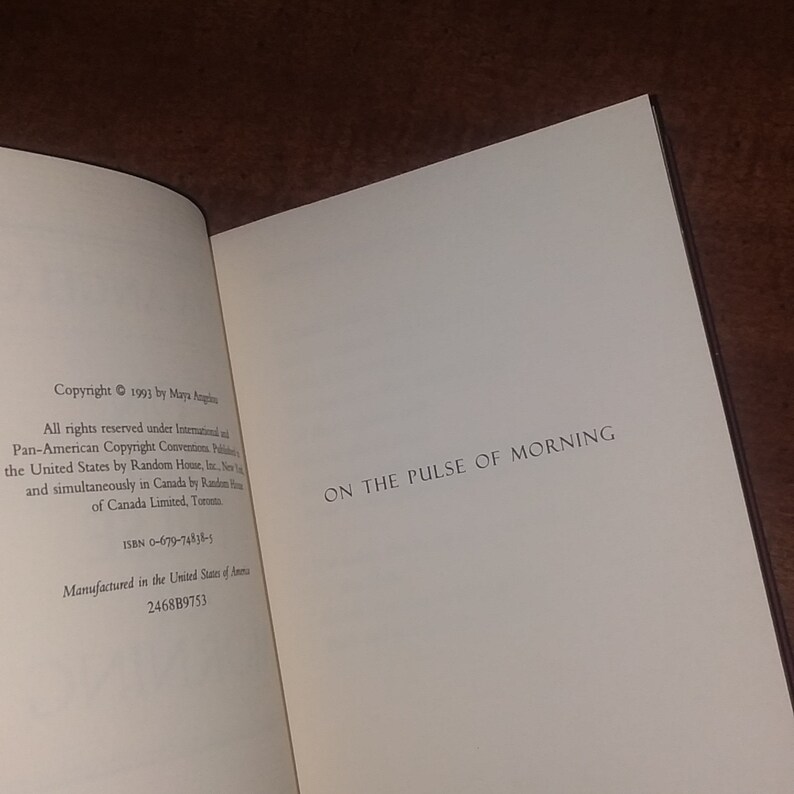 1993 Maya Angelou on the Pulse of Morning - Etsy