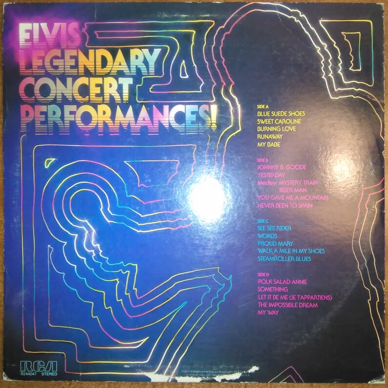 Elvis - Legendary Concert Performances! R244047 Vinyl Record LP 1978 - Etsy