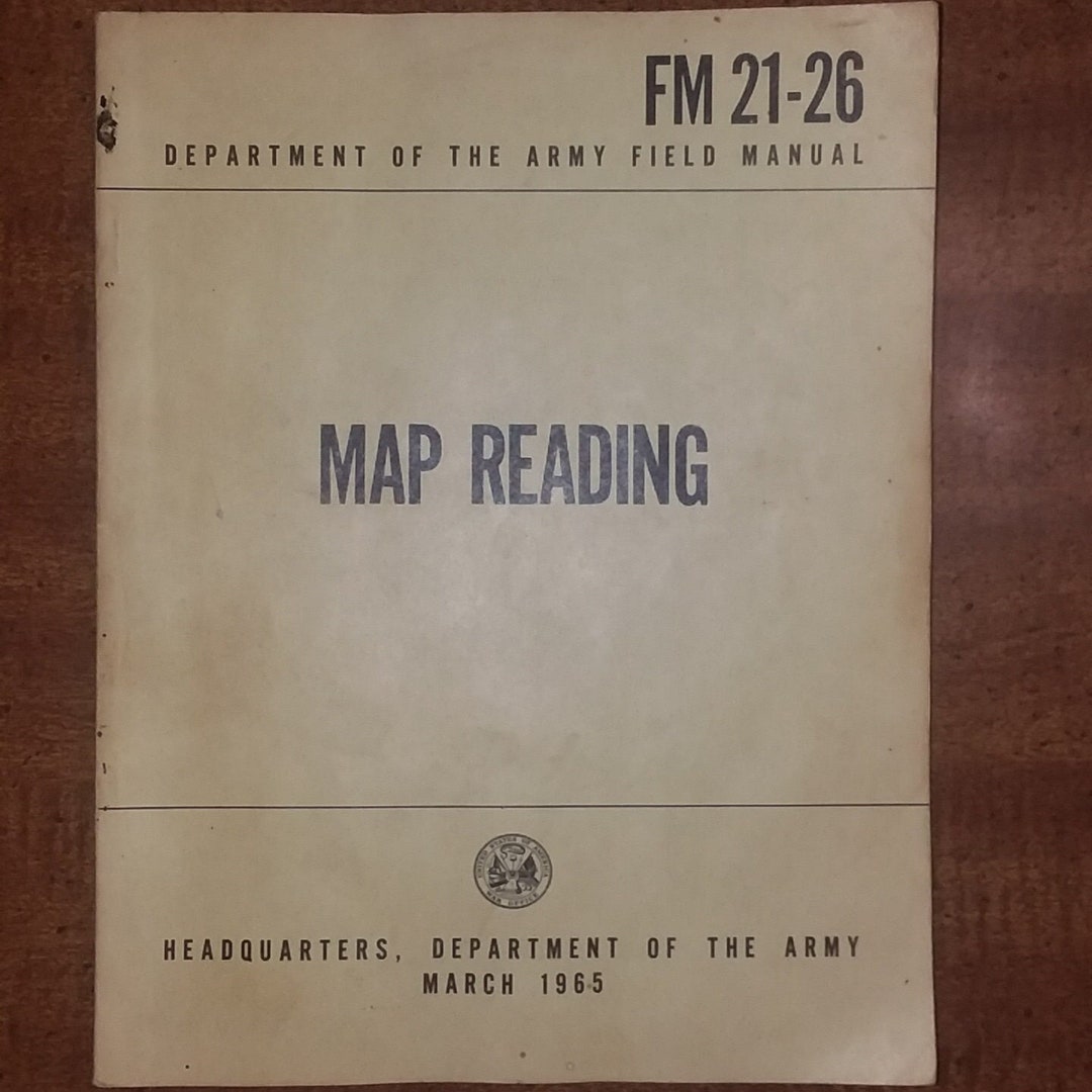1965 Department of the Army Map Reading FM 21-26 Vintage Paperback Book ...