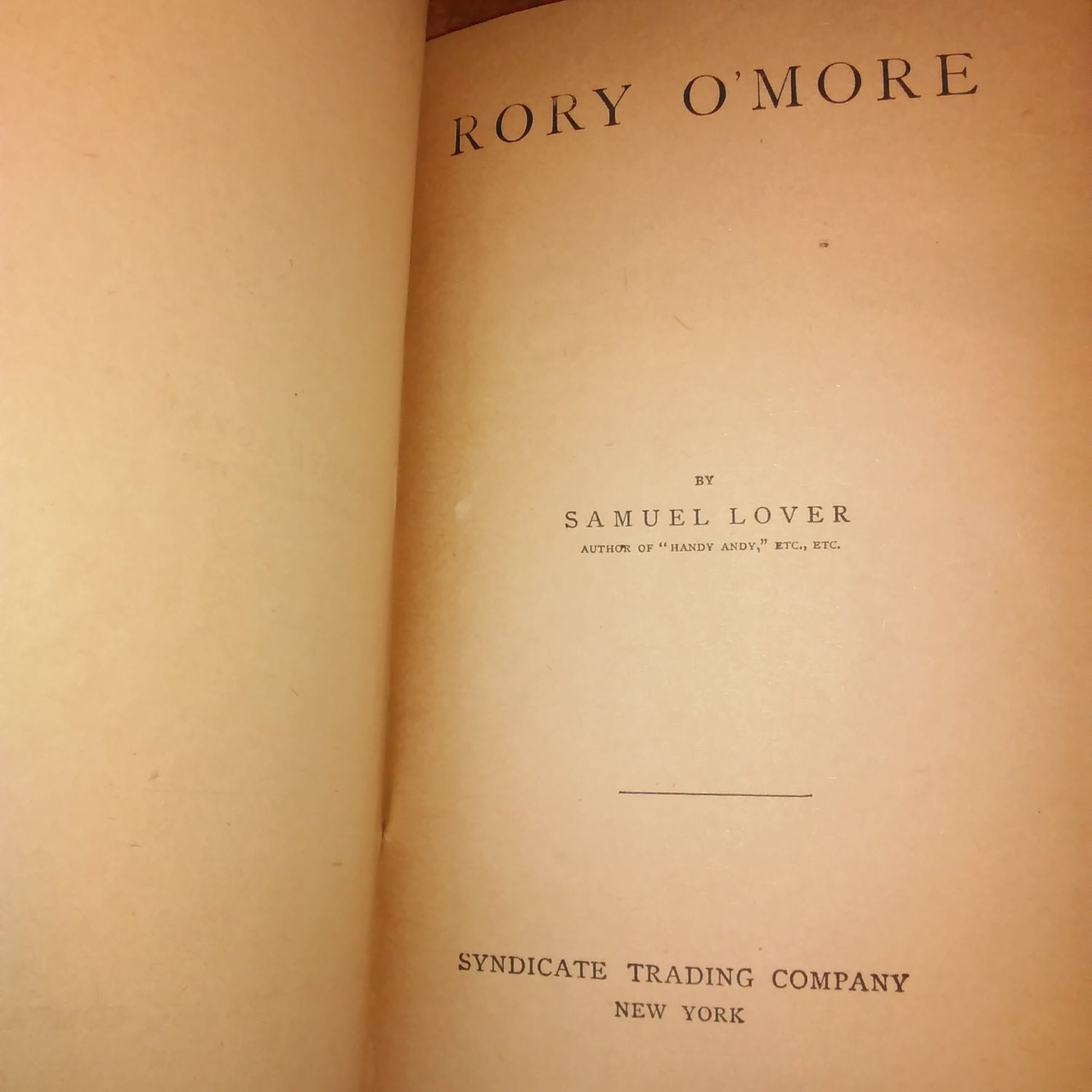 1891 Samuel Lover Rory O'more: A National Romance Antique Book - Etsy