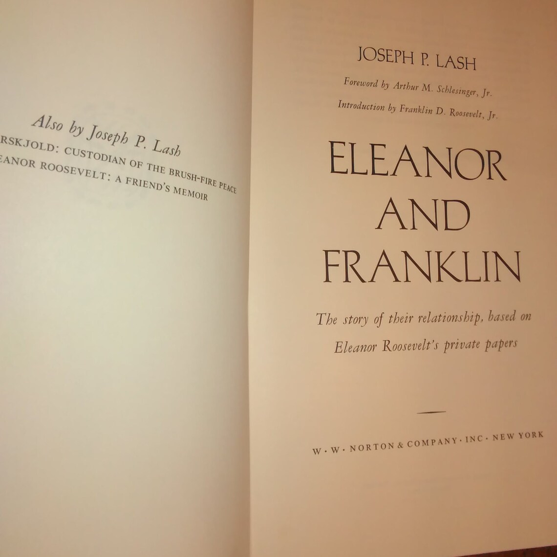 1971 First Edition Joseph P. Lash Eleanor and Franklin Vintage Book - Etsy