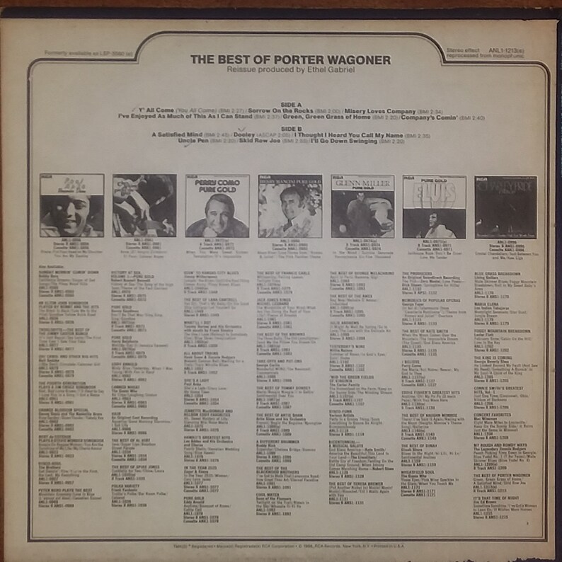Porter Wagoner - the Best of Porter Wagoner ANL1-1213 Vinyl Record LP ...