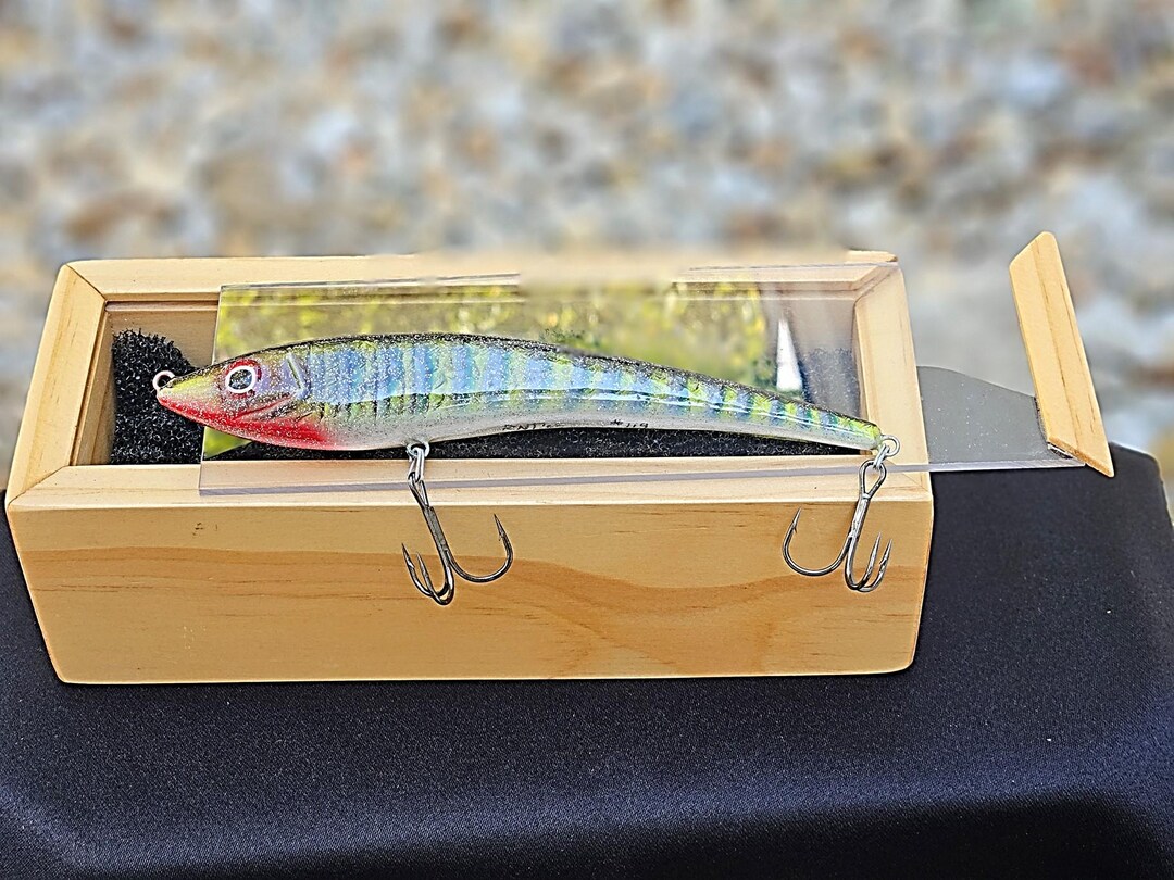 Unique Hand Made Functional Fishing Lure in a Custom Wooden Gift Box ...