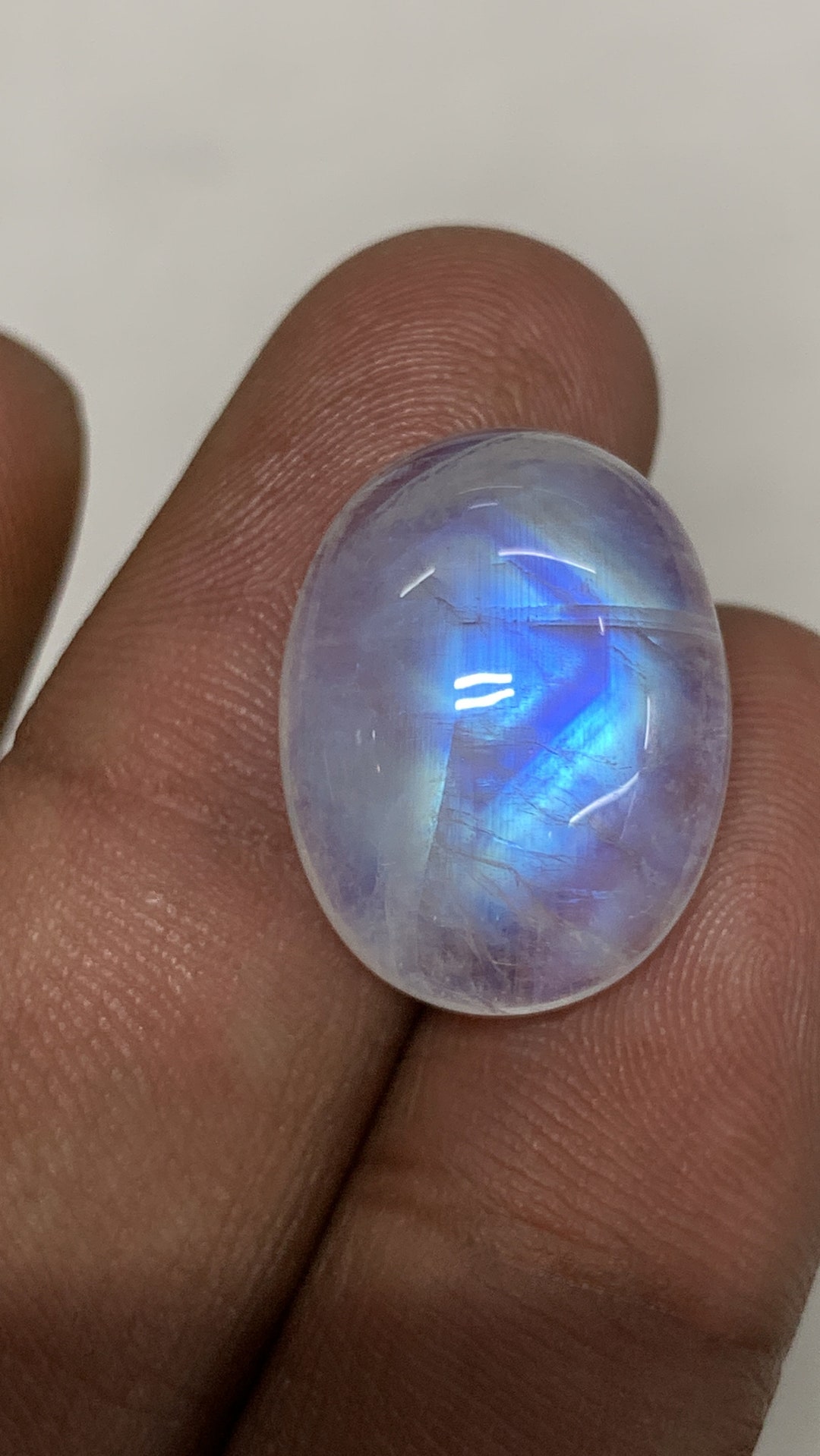 1 Piece Blue Sheen 5A Quality Natural Rainbow Moonstone Cabochon ...