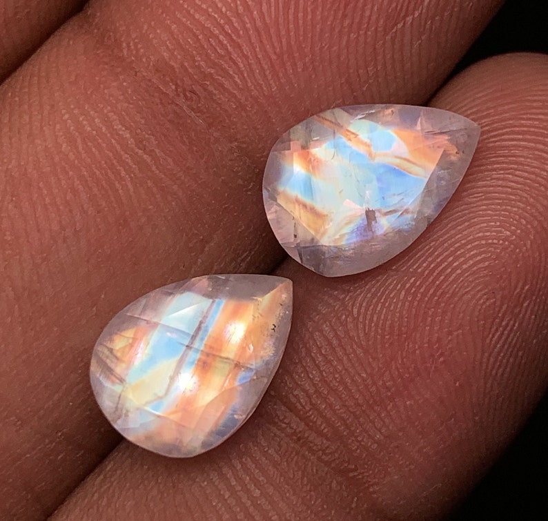 Fabulous 6A Quality Multi Fire Rainbow Moonstone, Amazing Cut Moonstone, 8x11 MM 5.30 Ct, Making ...