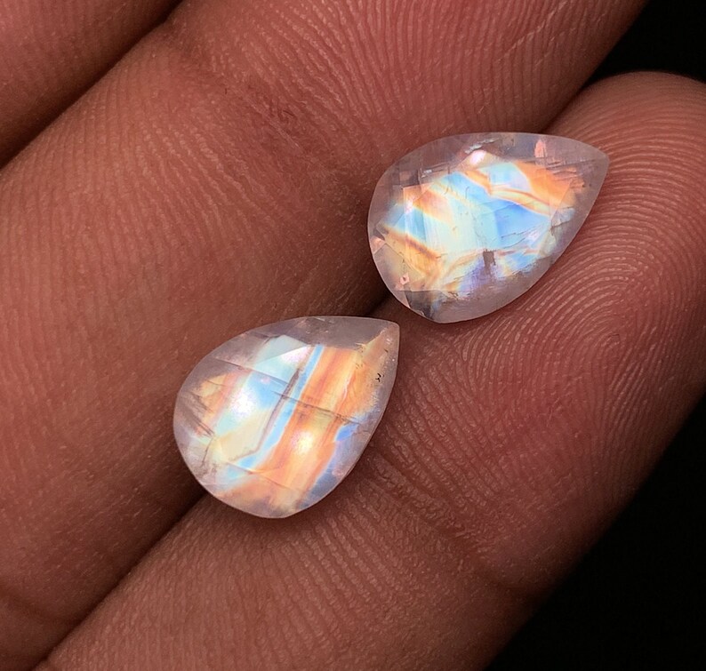 Fabulous 6A Quality Multi Fire Rainbow Moonstone, Amazing Cut Moonstone, 8x11 MM 5.30 Ct, Making ...