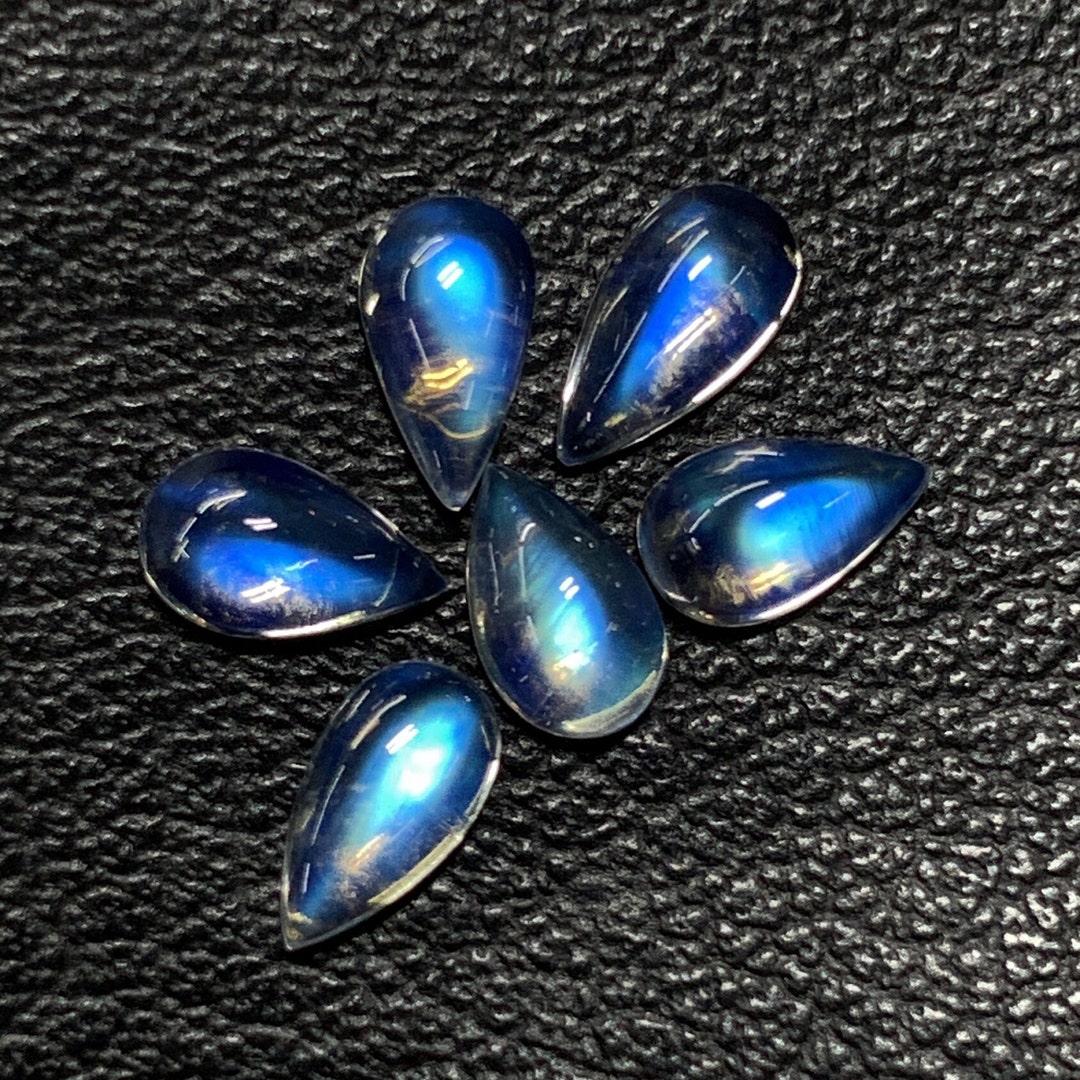 Eye Clean Beautiful Blue Multi Flashy Rainbow Moonstone, Pear Shape ...