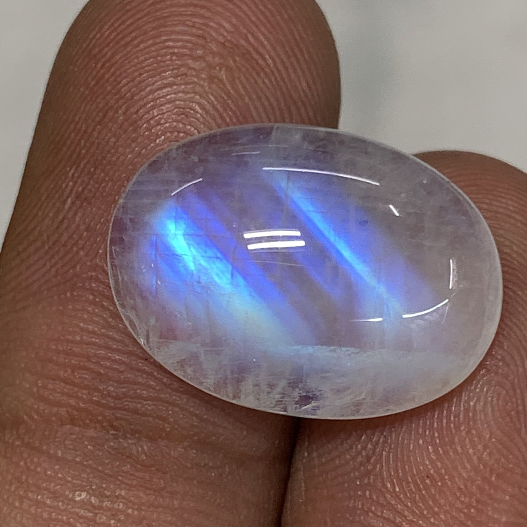 100% Natural Blue Sheen 4A Quality Rainbow Moonstone Cabochon, Smooth ...