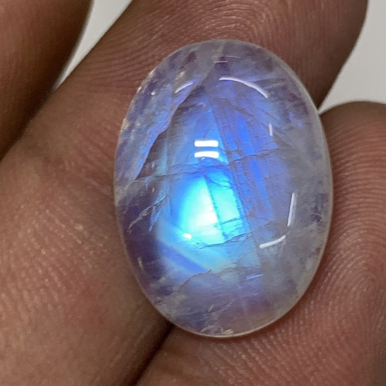Natural Blue Sheen 4aquality Rainbow Moonstone Cabochon, Smooth ...