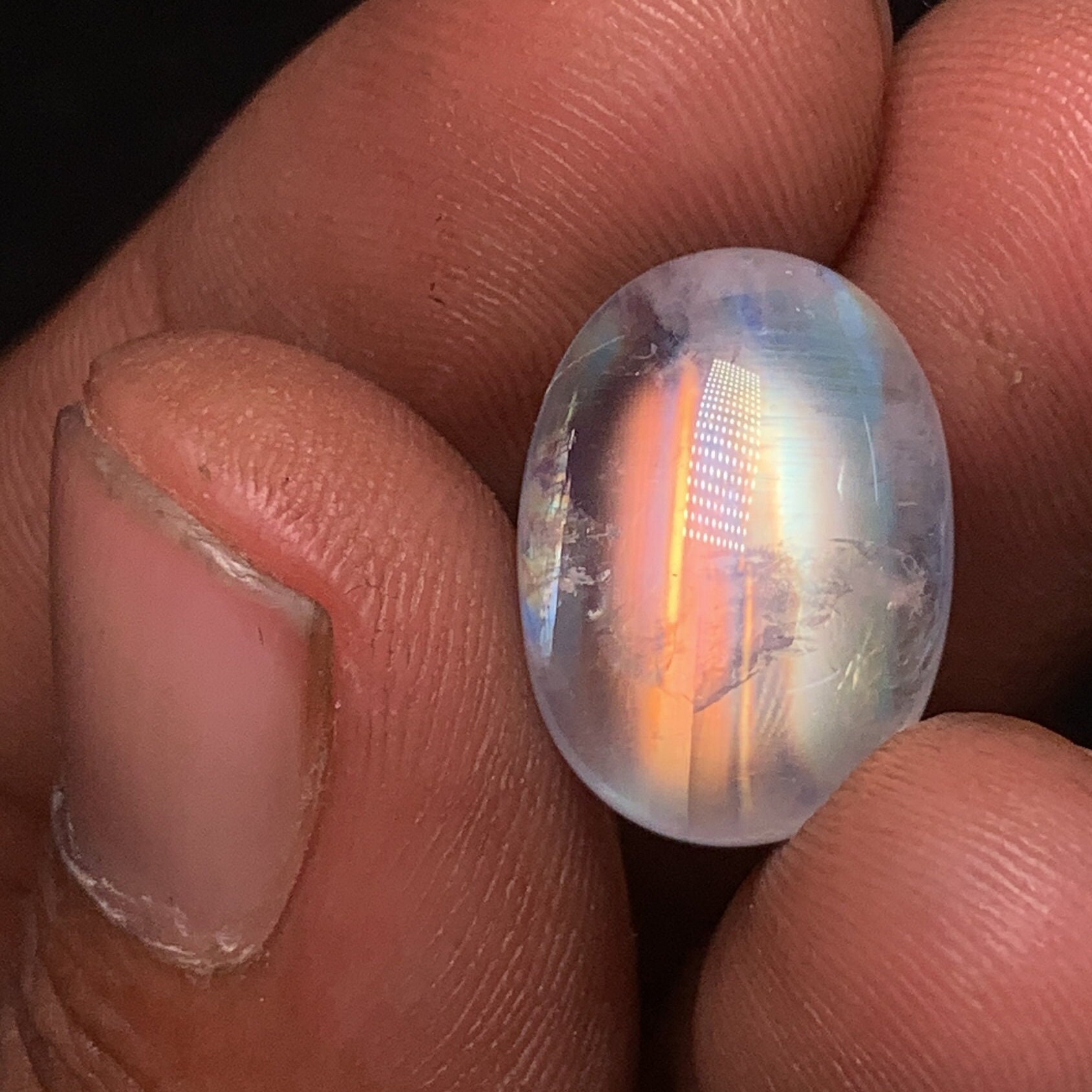 Awesome Rare Multi Flashy Fire Rainbow Moonstone 8A Quality Oval Shape ...