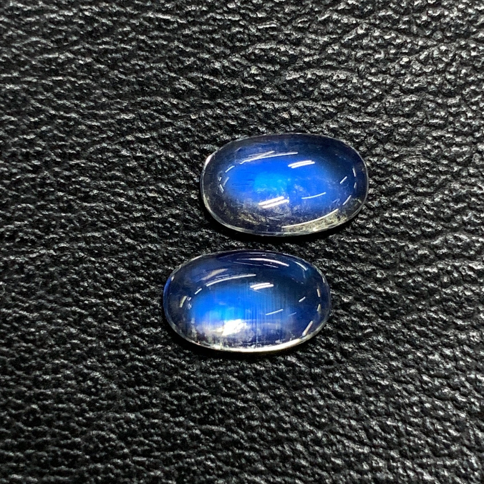 Eye Clean Superb Blue Fire Rainbow Moonstone, 2 Pieces Oval Shape ...