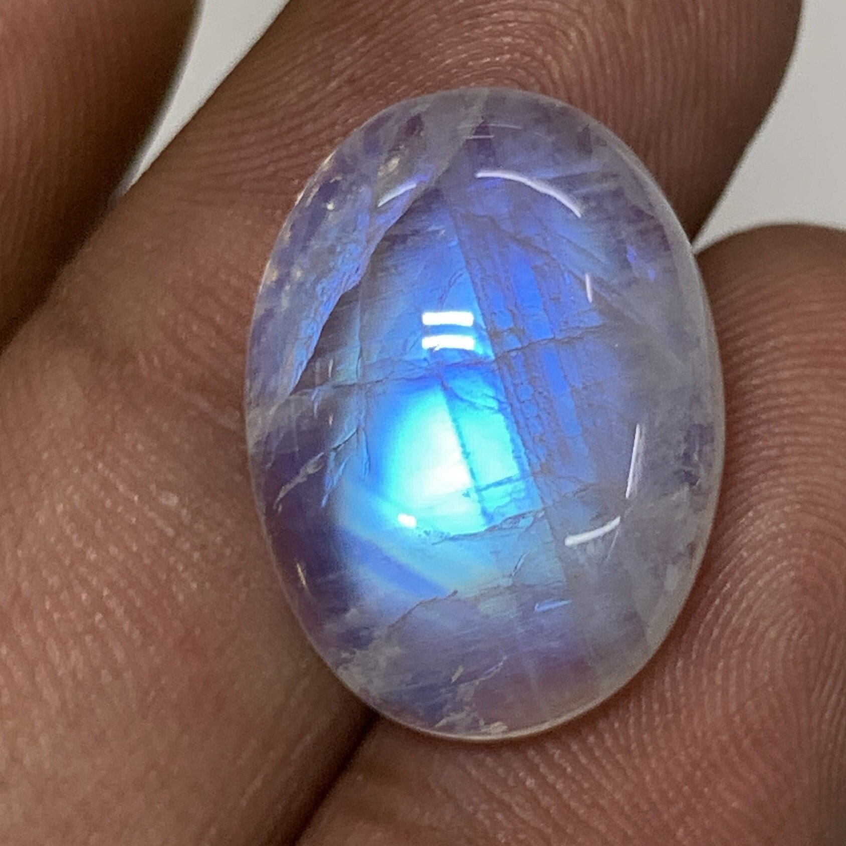 Natural Blue Sheen 4aquality Rainbow Moonstone Cabochon, Smooth ...