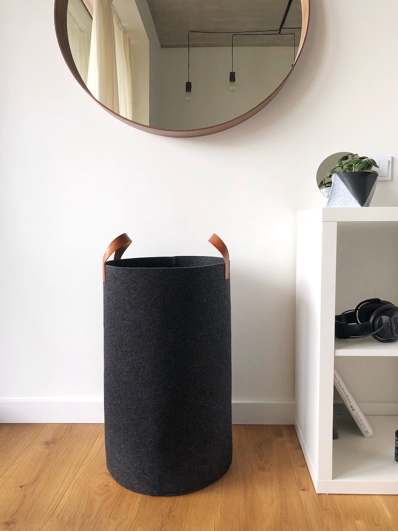 Black High Storage Basket 24h: 14w Round Narrow - Etsy