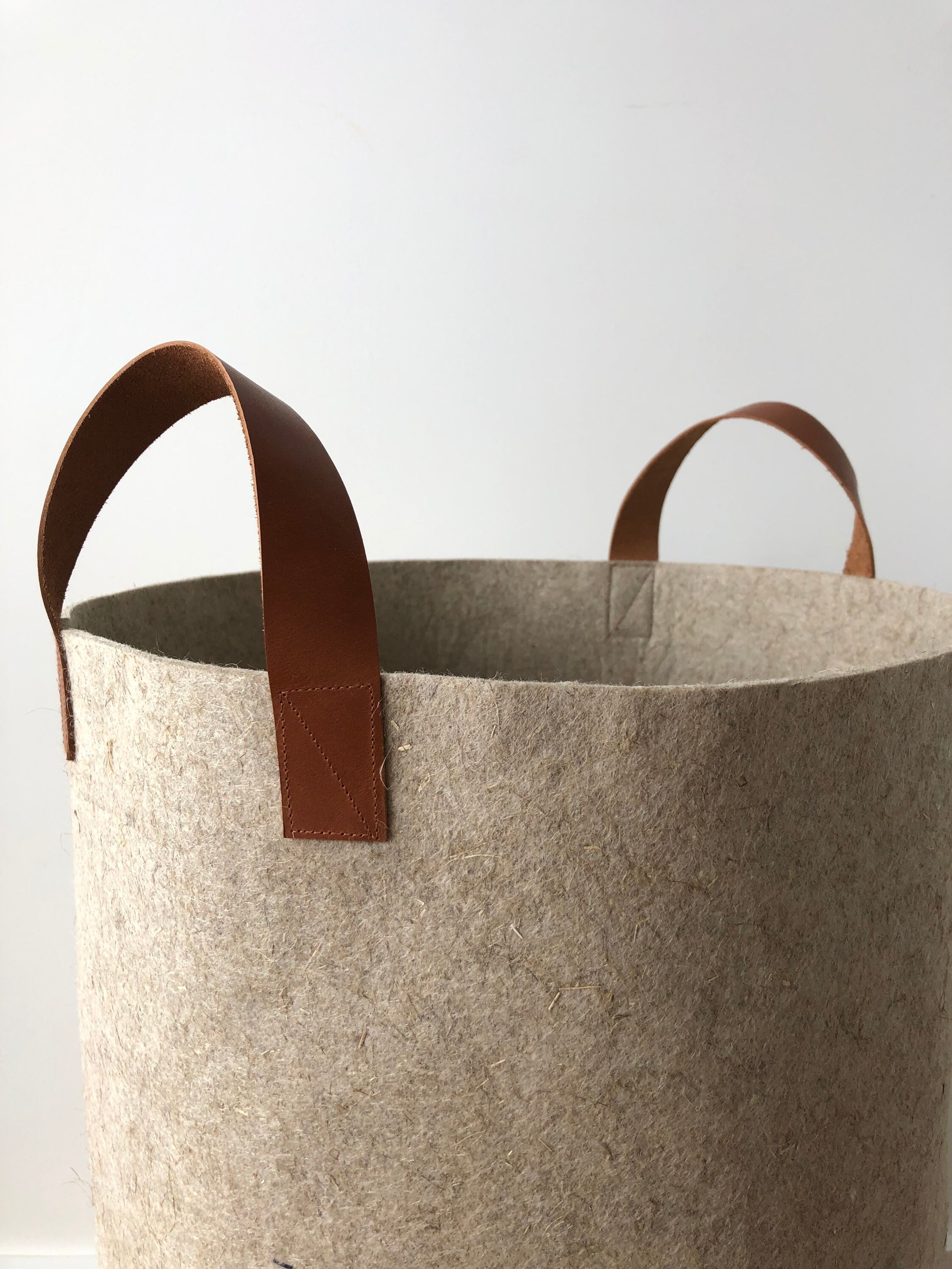 Large Tall Laundry Hamper 26"h and 17"w | Natural Linen Storage Basket ...