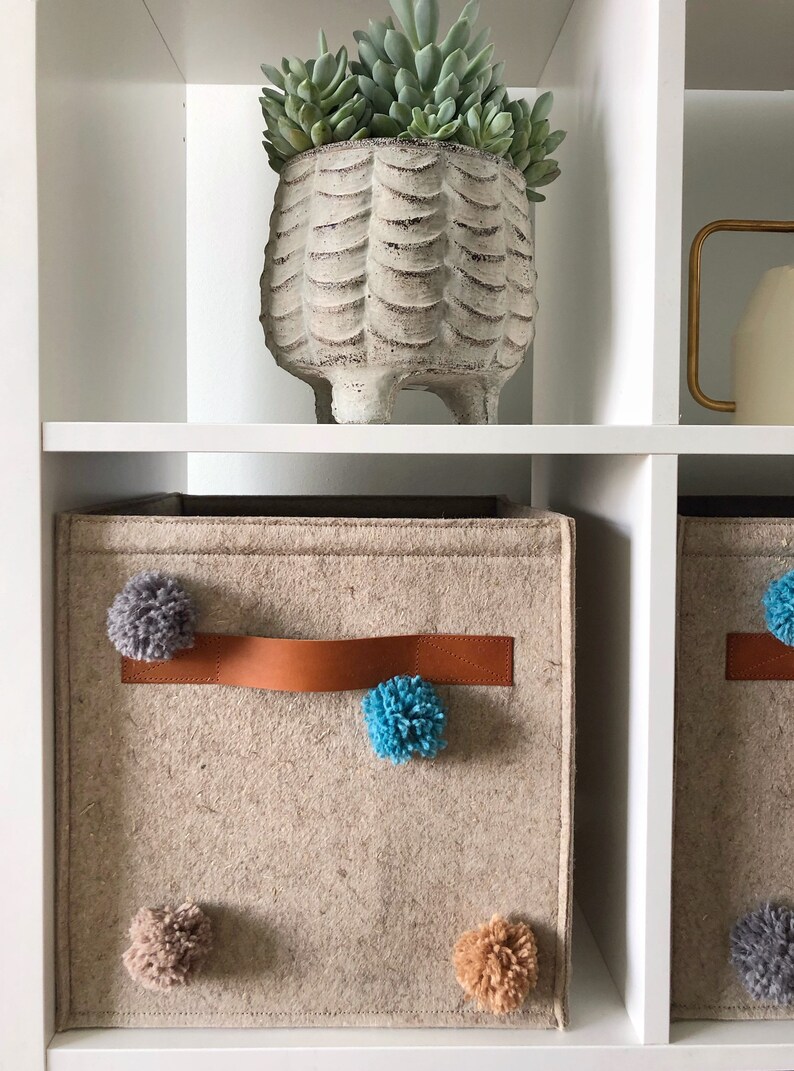 EKET Storage Cube. 11.5 Inch Insert Box With Big Wool Pompoms - Etsy
