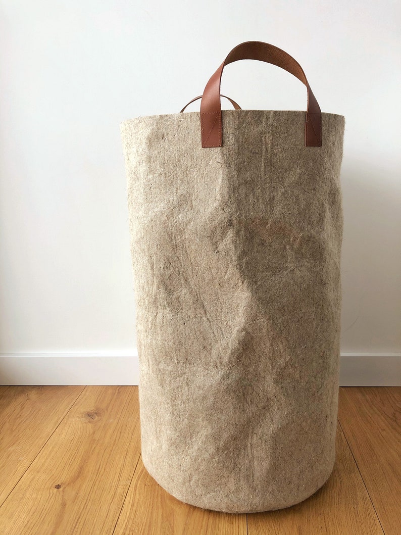 High Laundry Basket 24h: 14w Natural Linen | Etsy