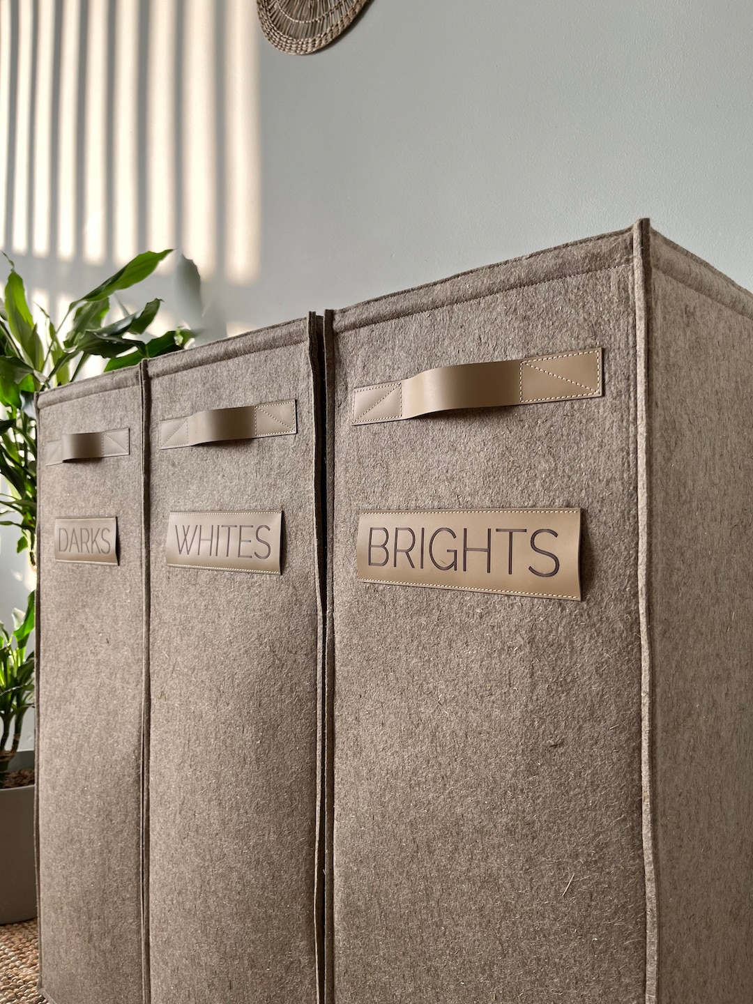 Set of Three Hampers With Labels. Laundry Storage - Etsy