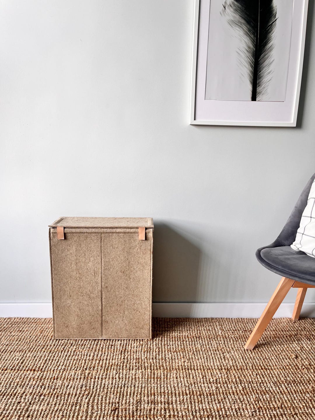 Custom 5 Baskets Set. Laundry Hamper With Two Compartments and Flip Lid ...