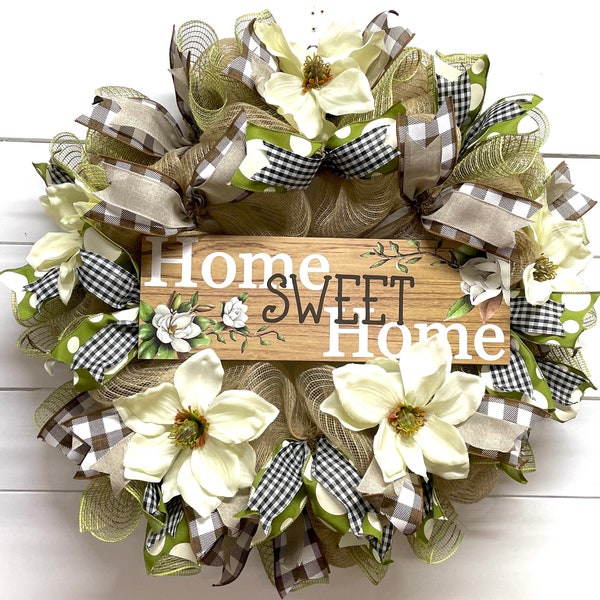 Spring Deco Mesh Wreath - Etsy