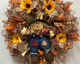 Scarecrow wreath | Etsy