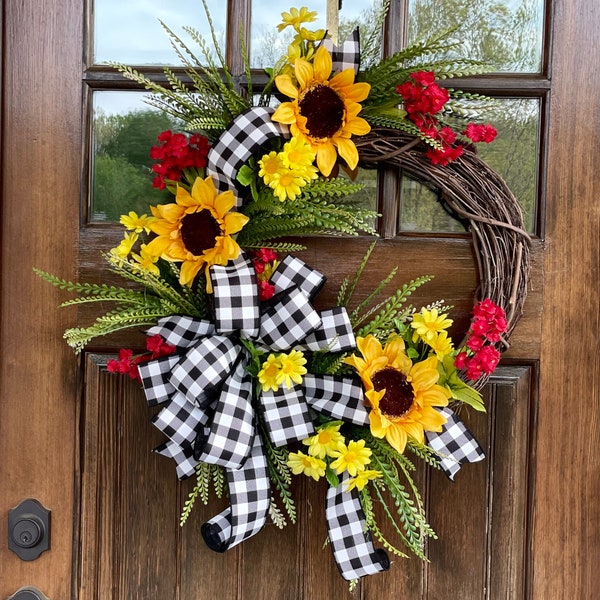 Sunflower Wreaths for Front Door - Etsy
