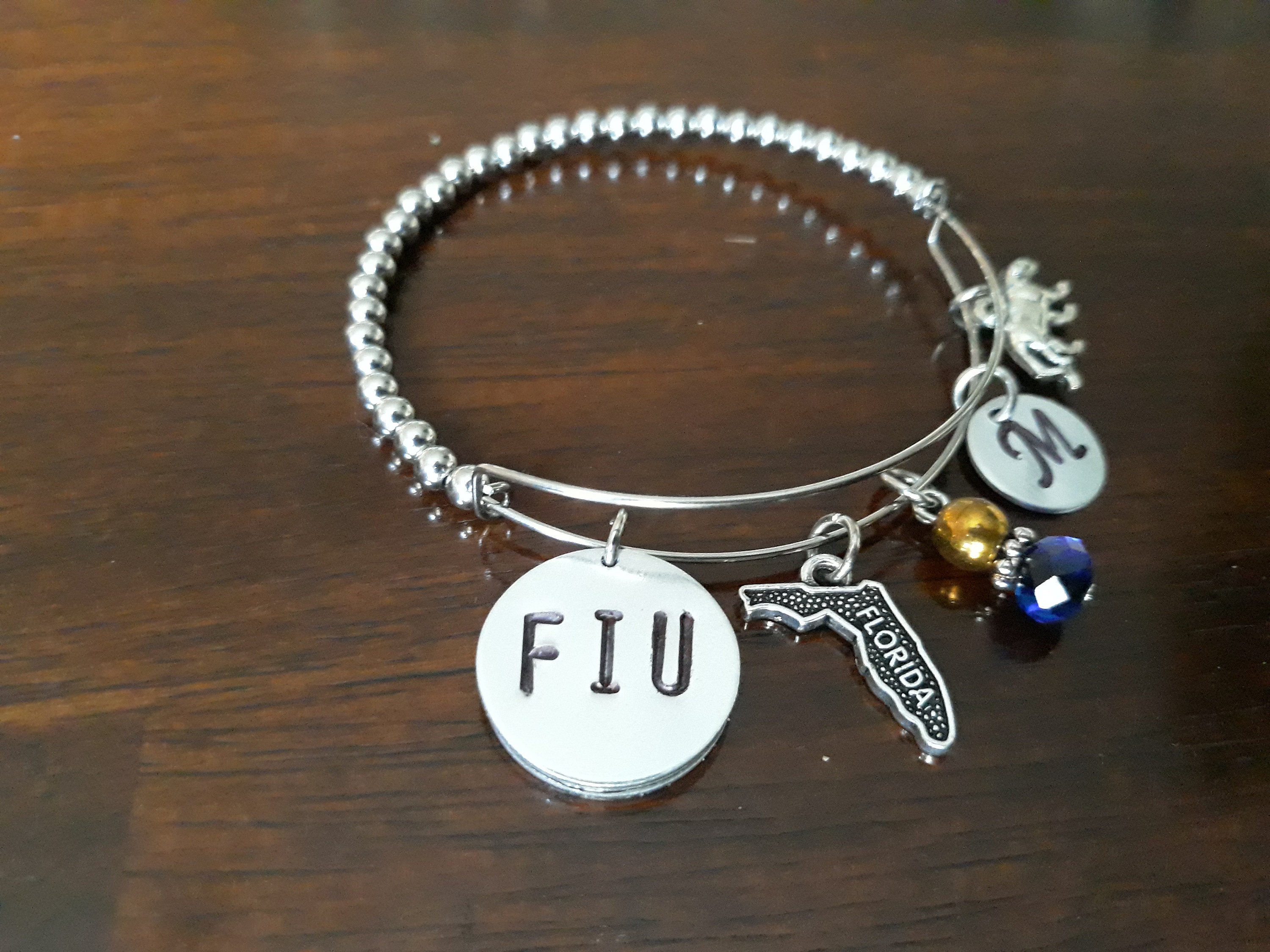 Florida International University Braceletsbeaded Stainless - Etsy