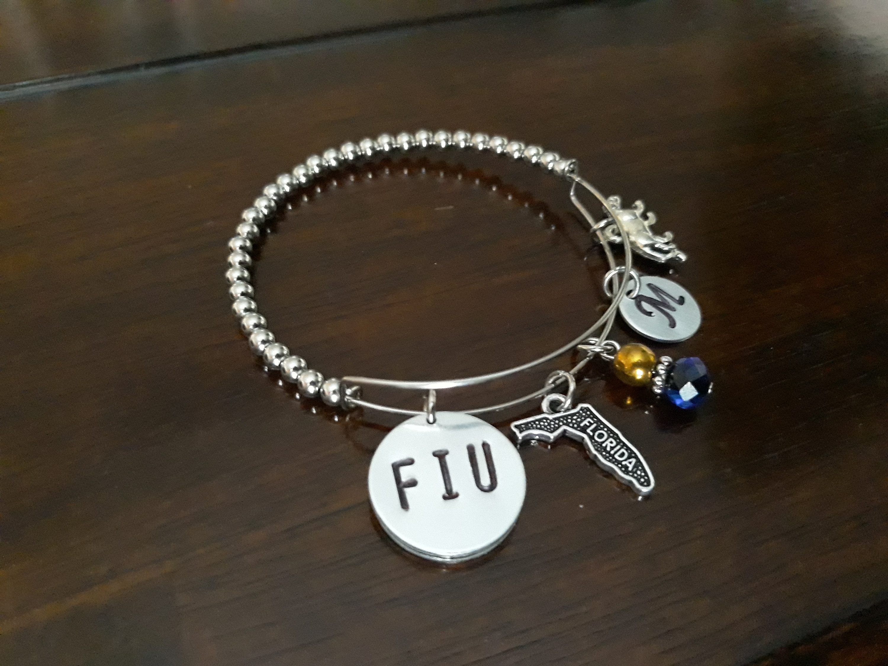 Florida International University Braceletsbeaded Stainless - Etsy