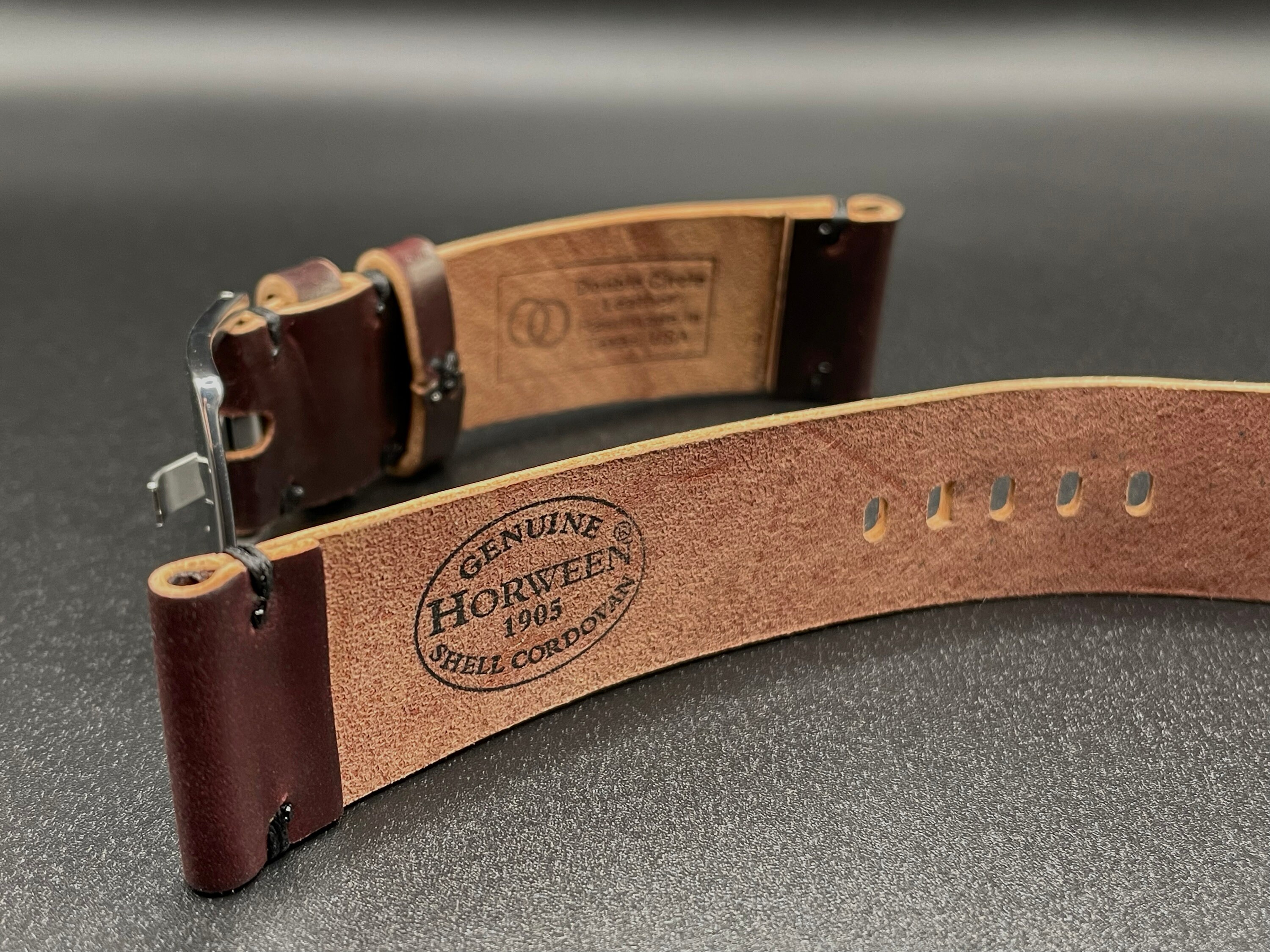 Horween Shell Cordovan • Classic Watch Band in Color #8 • Polished ...