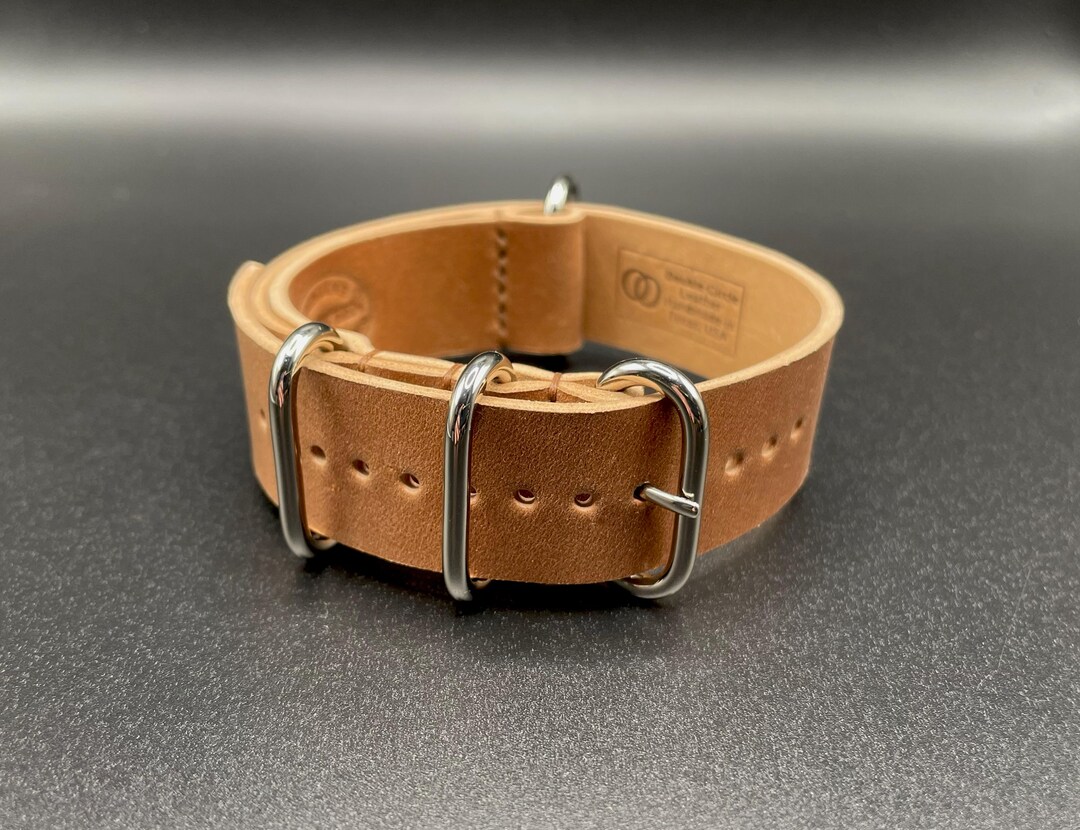 Horween Shell Cordovan • NATO Watch Strap • Natural Color With Polished ...