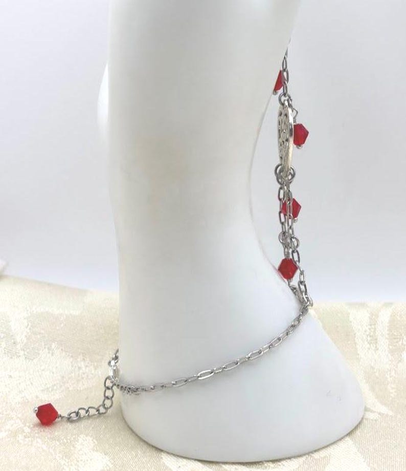 Dramatic Silver Filigree Heart on Trend Hand Chain: Hypoallergenic ...