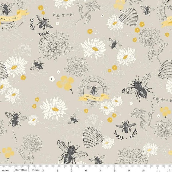 Riley Blake Honey Bee Main Taupe - Etsy