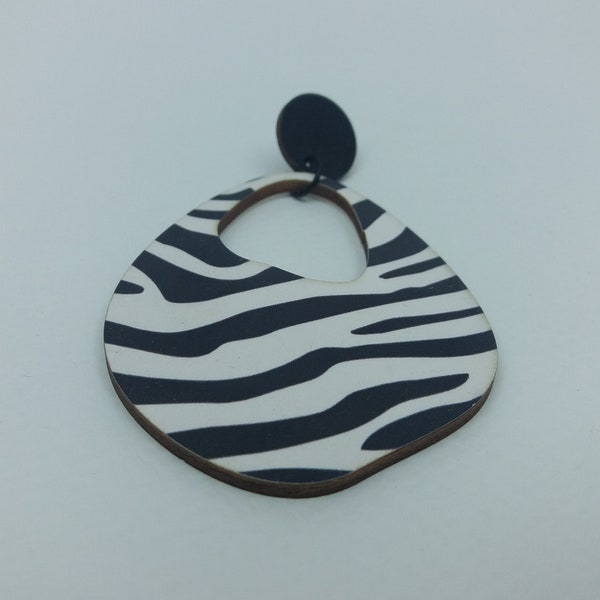 Zebra Print Earrings - Etsy